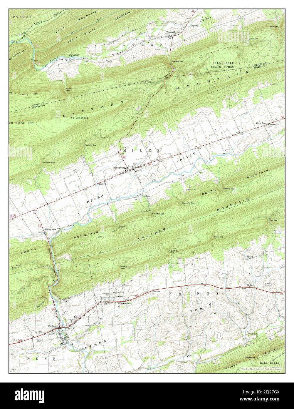 Millheim, Pennsylvania, map 1968, 1:24000, United States of America by ...