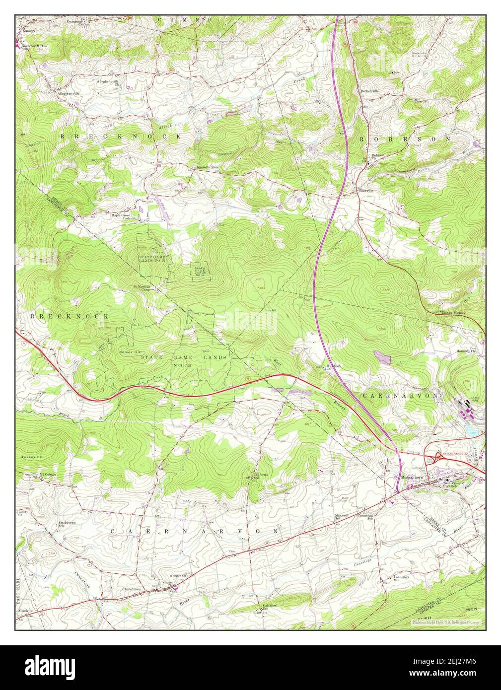 Morgantown, Pennsylvania, map 1956, 1:24000, United States of America ...