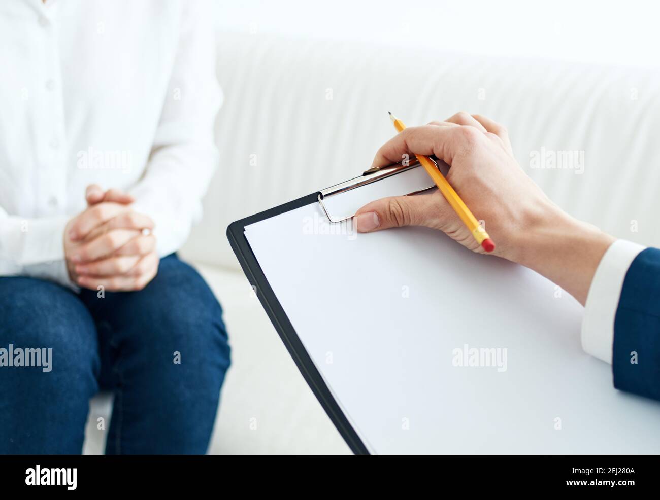 Cropped view psychologist writing hi-res stock photography and images ...
