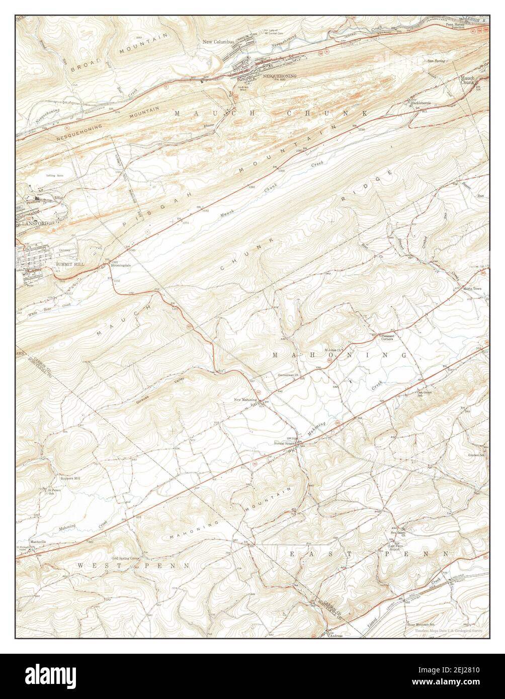 Nesquehoning, Pennsylvania, map 1950, 1:24000, United States of America ...