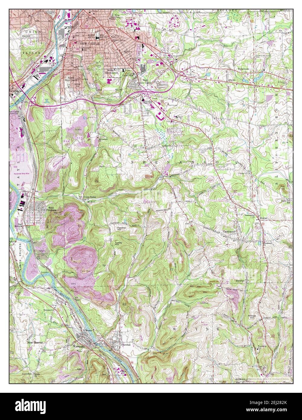 New castle pennsylvania map High Resolution Stock Photography and ...