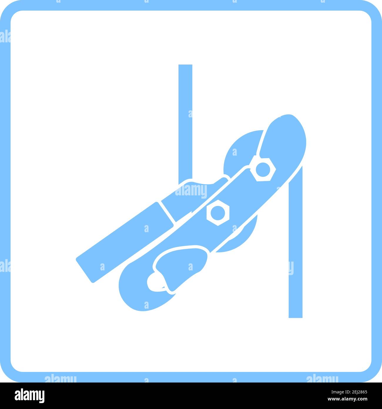 Alpinist Rope Ascender Icon. Blue Frame Design. Vector Illustration ...