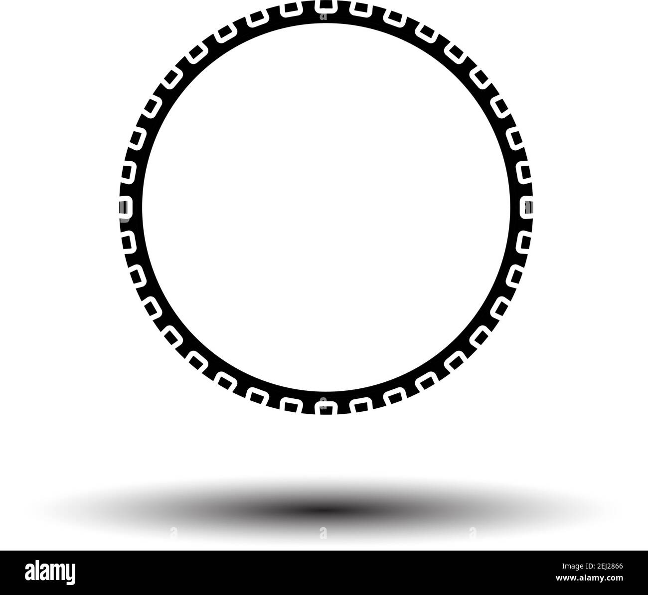 Bike Tyre Icon. Black on White Background With Shadow. Vector ...