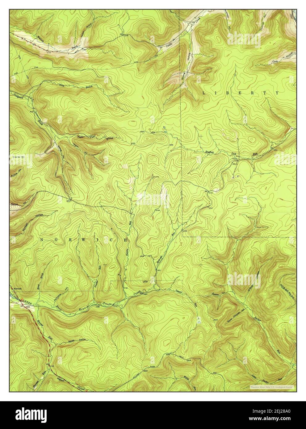 Norwich, Pennsylvania, map 1950, 1:24000, United States of America by ...