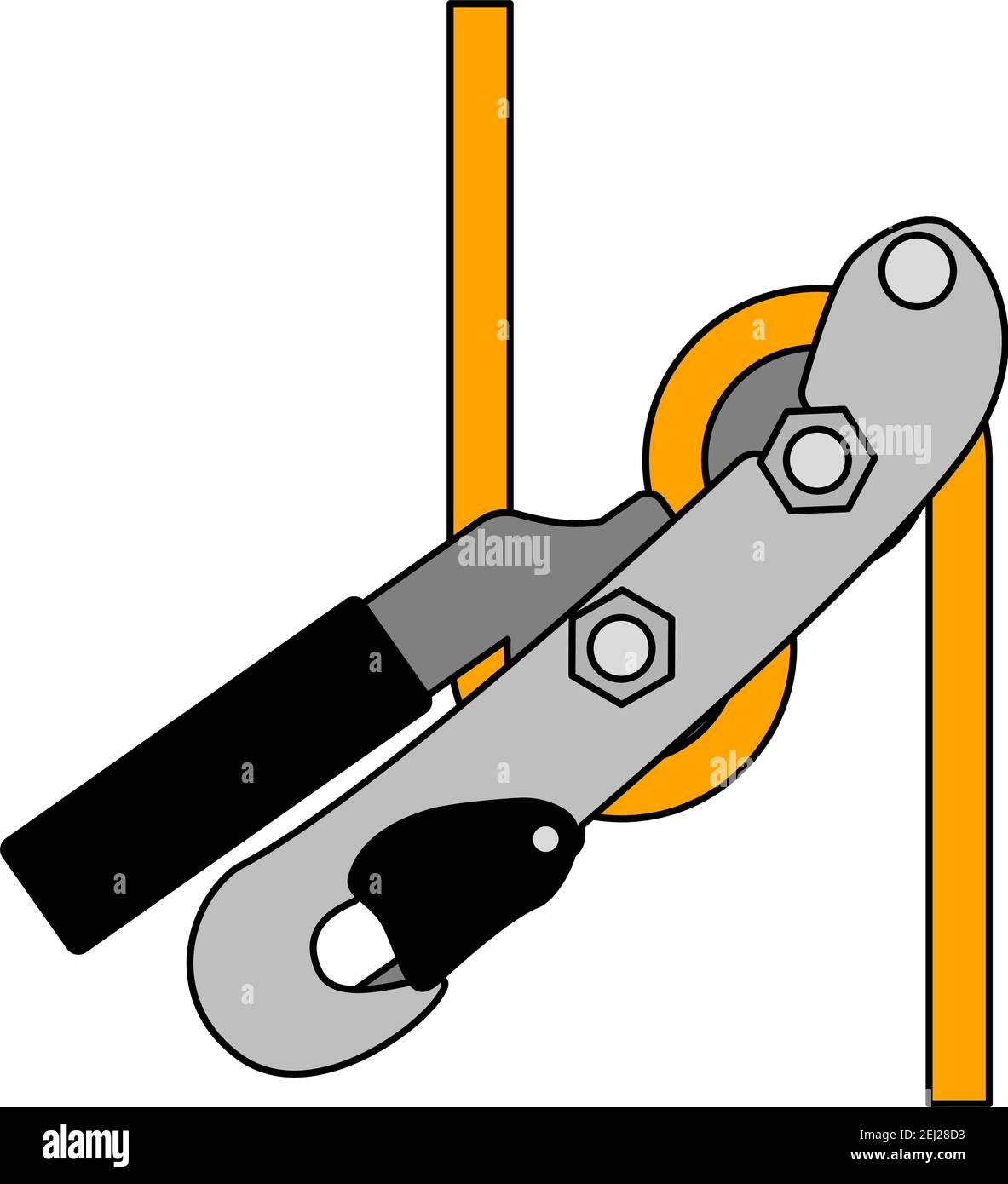 Alpinist Rope Ascender Icon. Editable Outline With Color Fill Design ...
