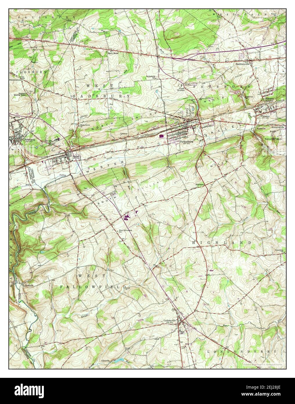 Parkesburg, Pennsylvania, map 1953, 1:24000, United States of America ...