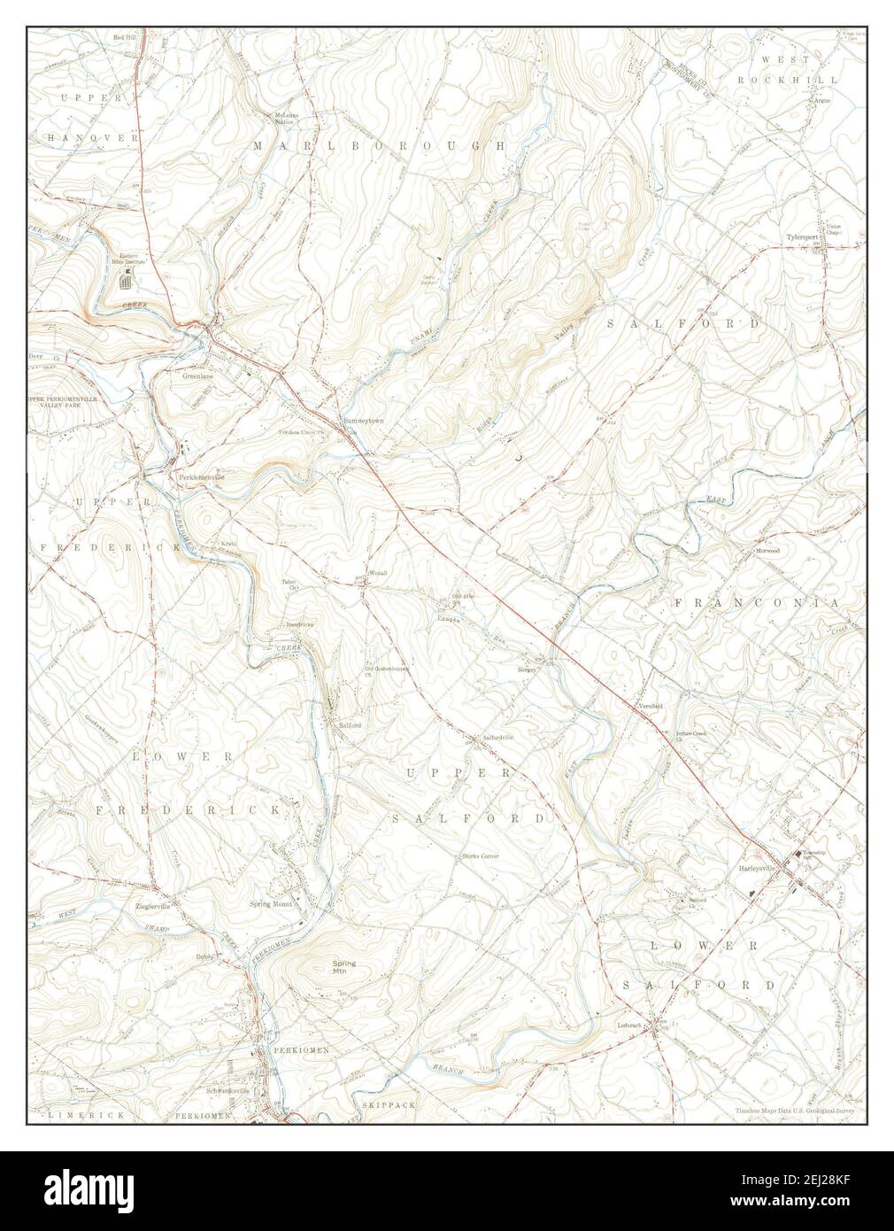 Perkiomenville, Pennsylvania, map 1953, 1:24000, United States of ...