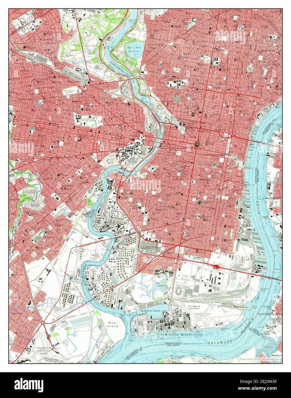 Philadelphia road map Cut Out Stock Images & Pictures - Alamy