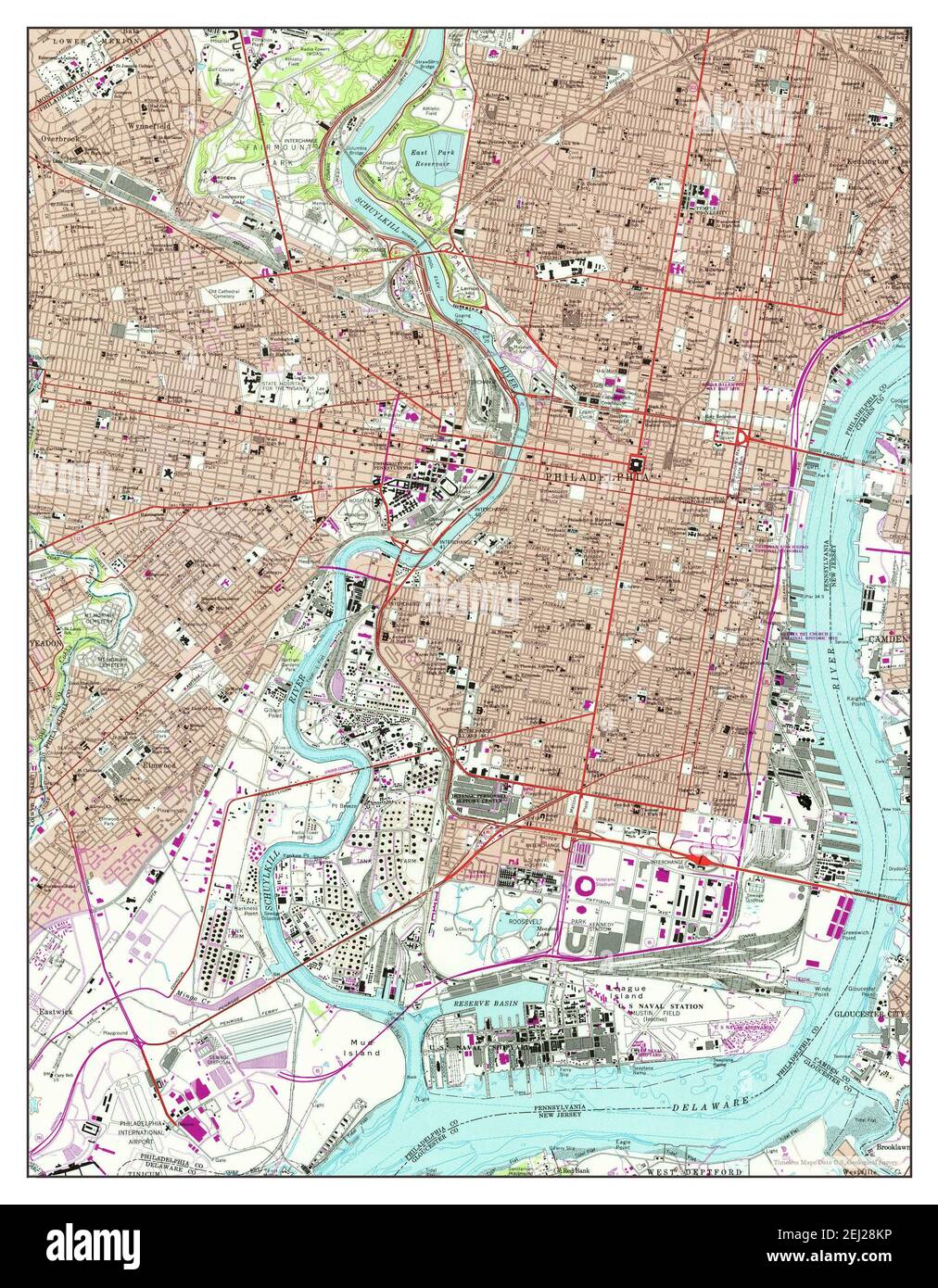 Philadelphia road map Cut Out Stock Images & Pictures - Alamy