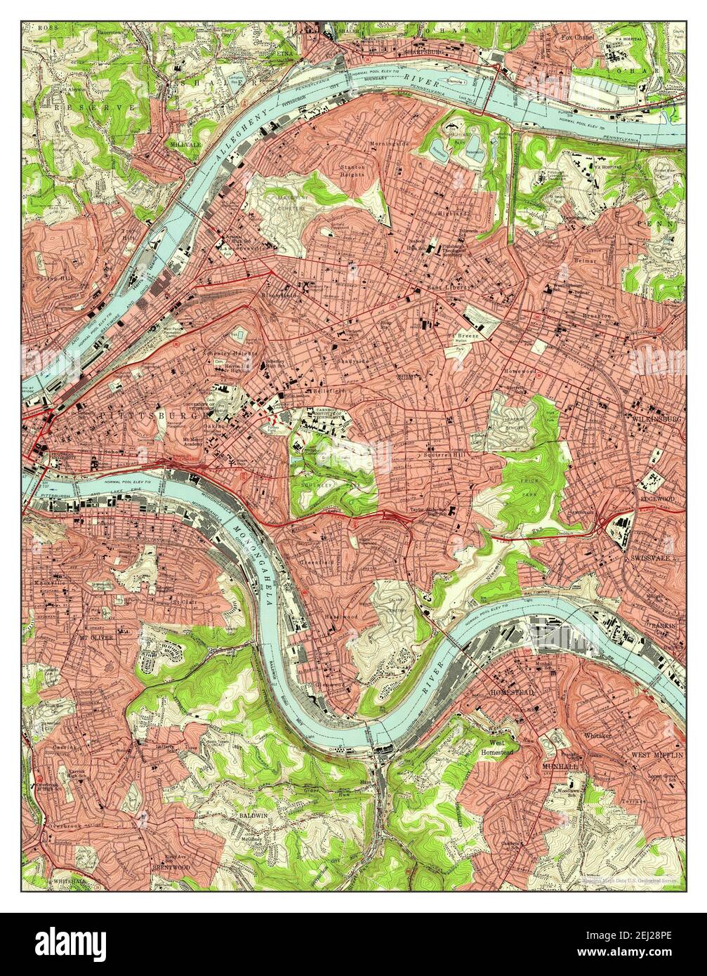 Pittsburgh East, Pennsylvania, map 1956, 1:24000, United States of ...