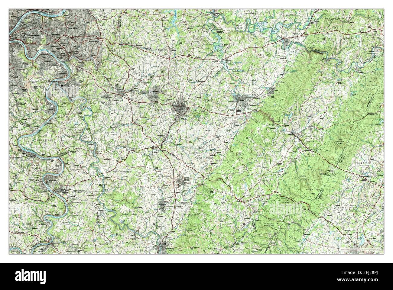 Pittsburgh East, Pennsylvania, map 1986, 1:100000, United States of ...