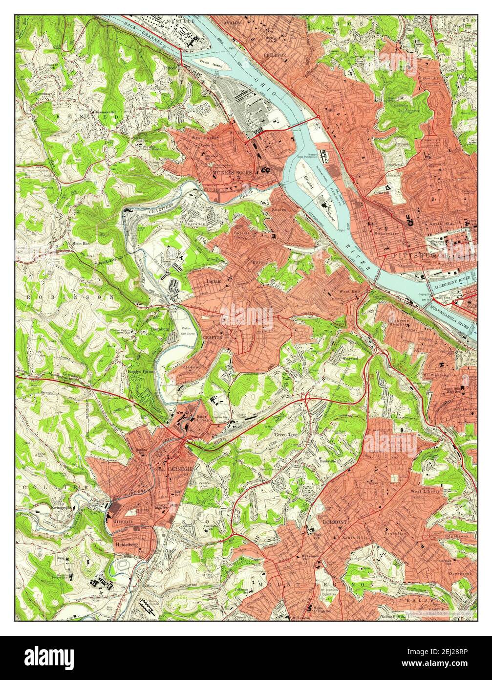 Pittsburgh West, Pennsylvania, map 1956, 1:24000, United States of ...