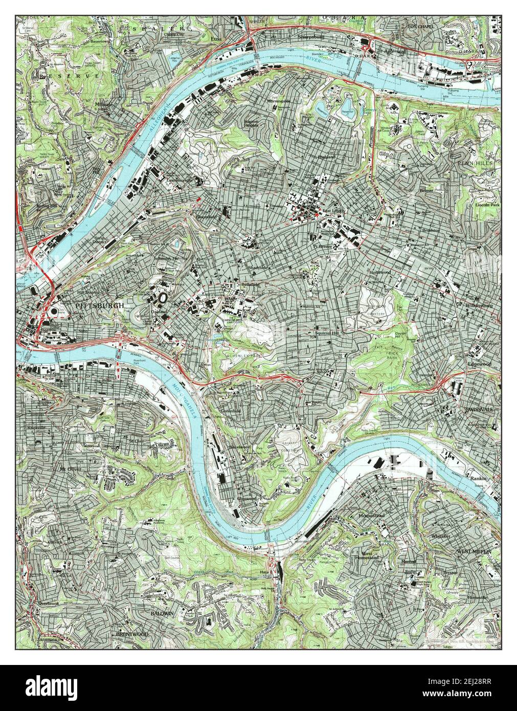 Pittsburgh pennsylvania map Cut Out Stock Images & Pictures - Alamy