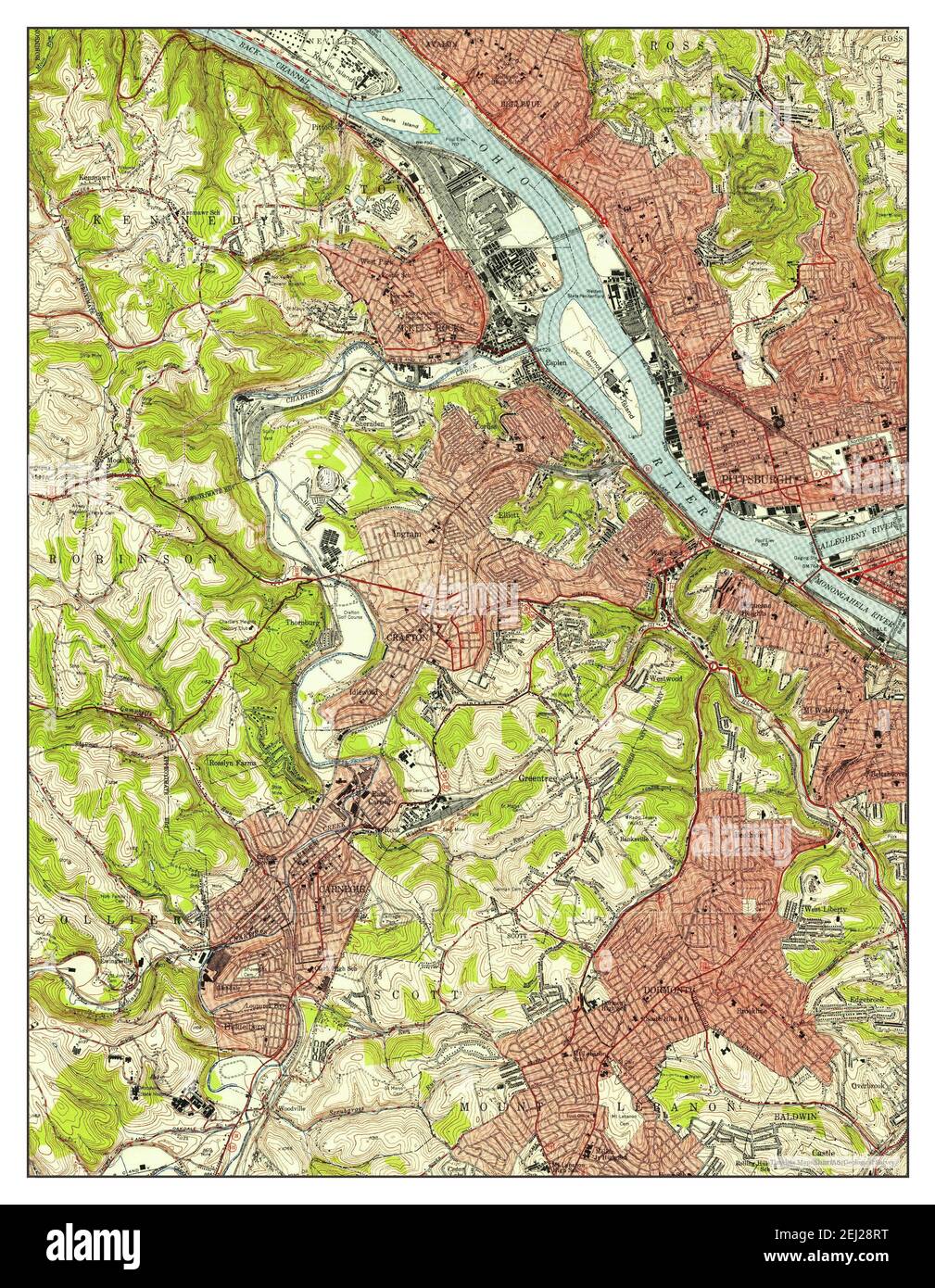 Pittsburgh West, Pennsylvania, map 1948, 1:24000, United States of ...