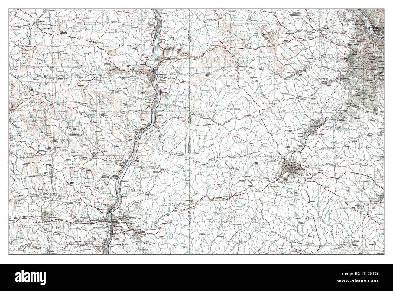 Pittsburgh West, Pennsylvania, map 1986, 1:100000, United States of ...