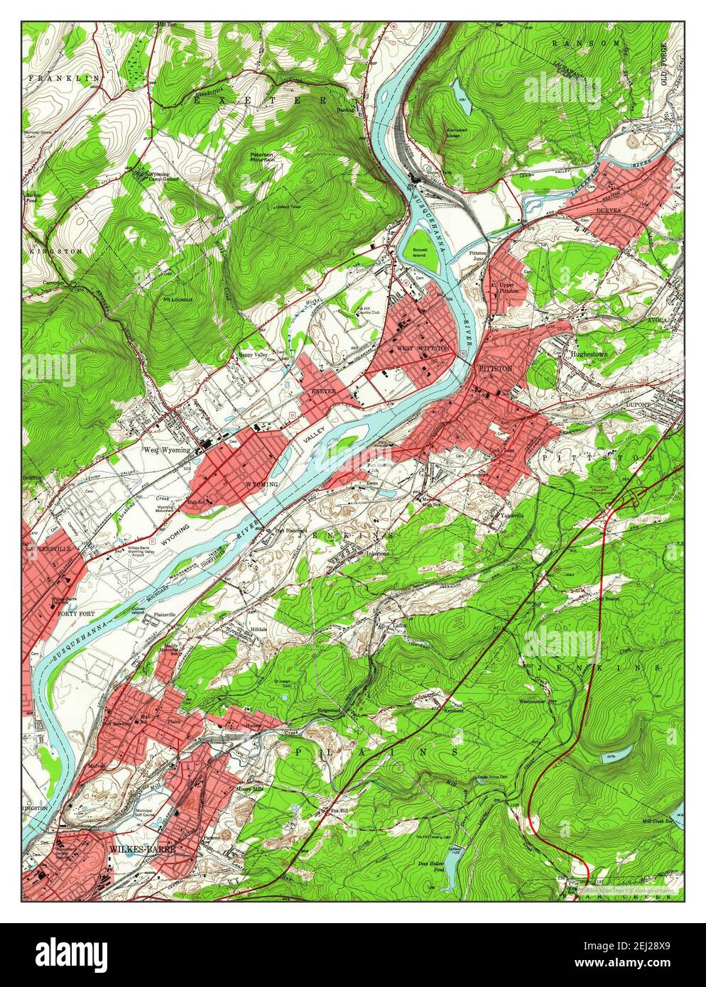 Pittston, Pennsylvania, map 1947, 1:24000, United States of America by ...