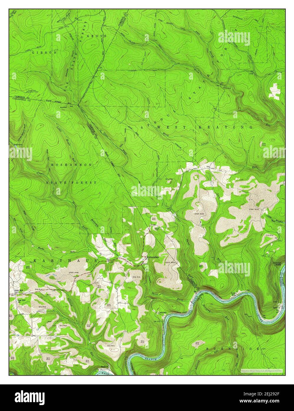 Pottersdale, Pennsylvania, map 1959, 1:24000, United States of America ...