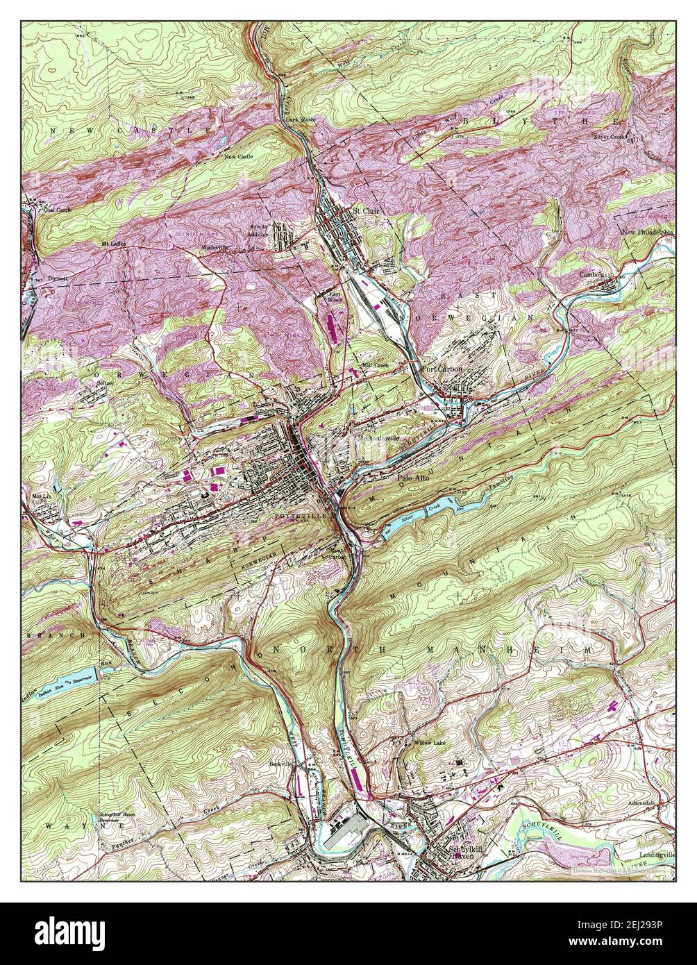 Pottsville, Pennsylvania, map 1944, 1:24000, United States of America ...