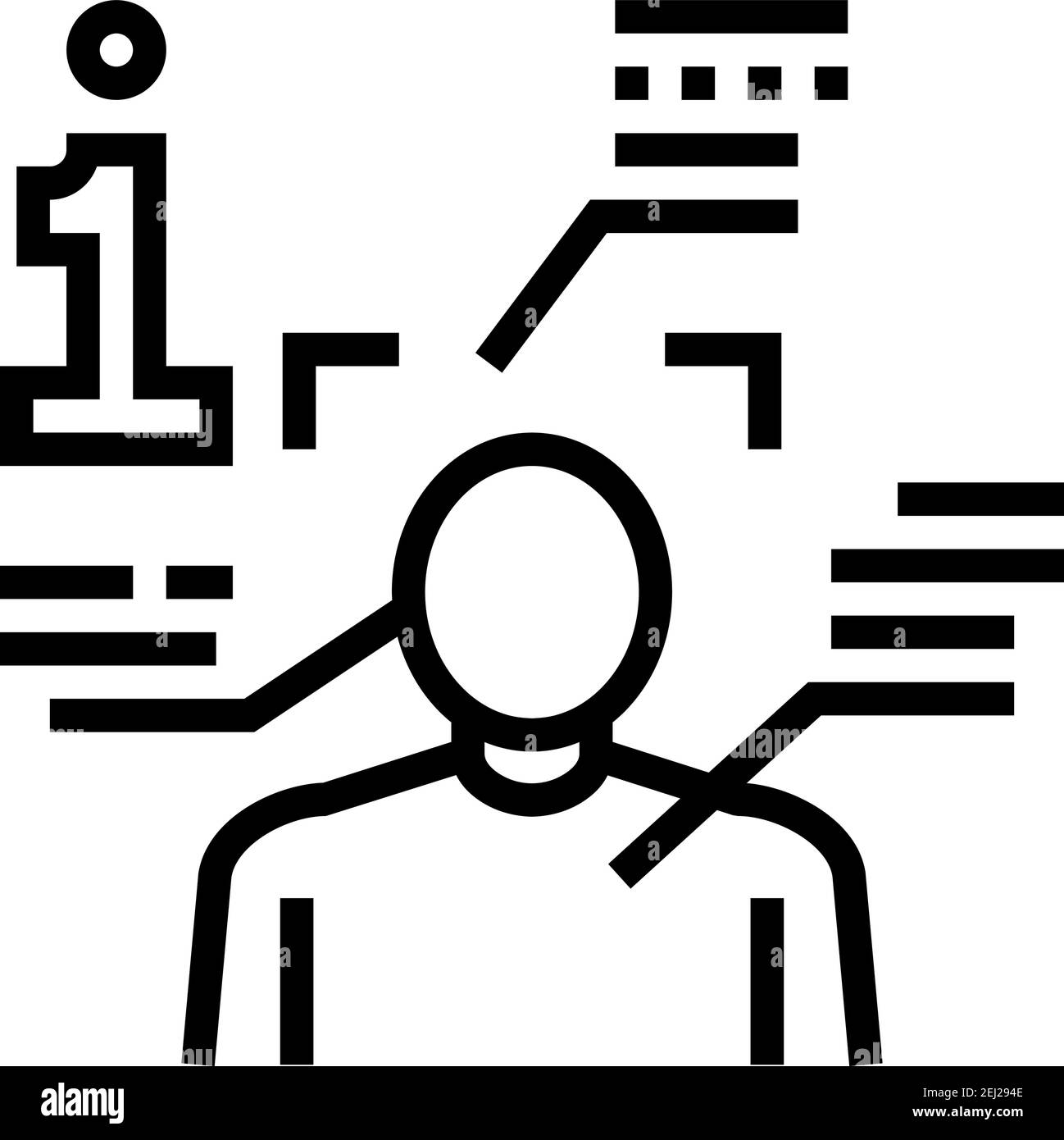 person information and identification line icon vector illustration ...