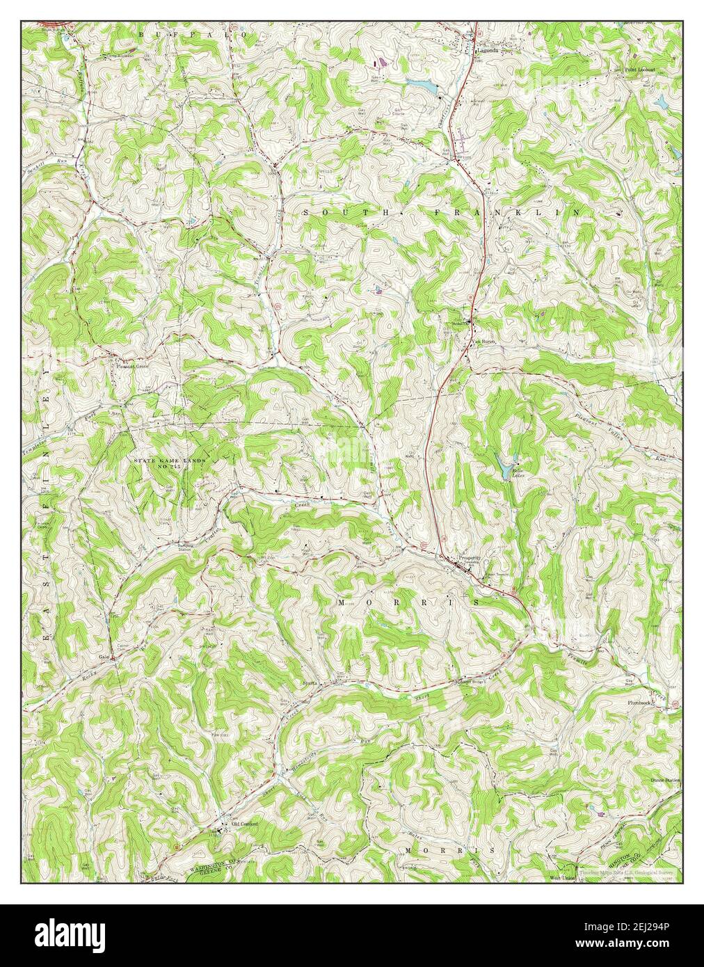 Prosperity, Pennsylvania, map 1964, 1:24000, United States of America ...