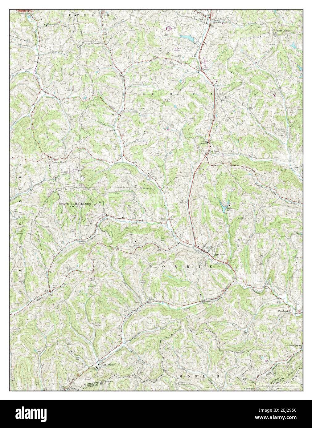 Prosperity, Pennsylvania, map 1964, 1:24000, United States of America ...