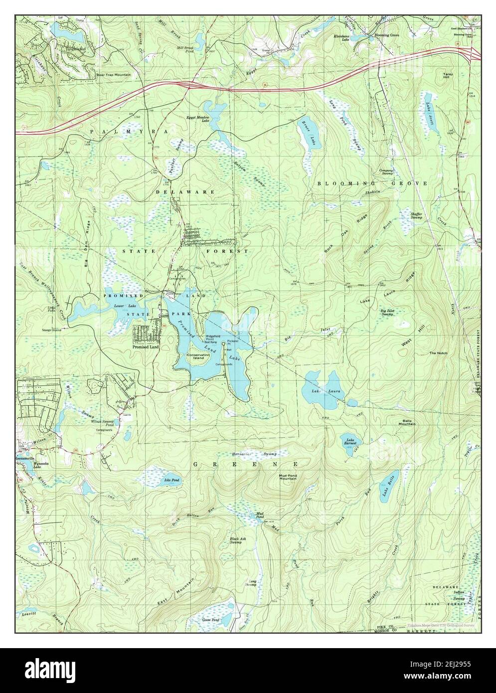 Promised Land, Pennsylvania, map 1997, 1:24000, United States of ...
