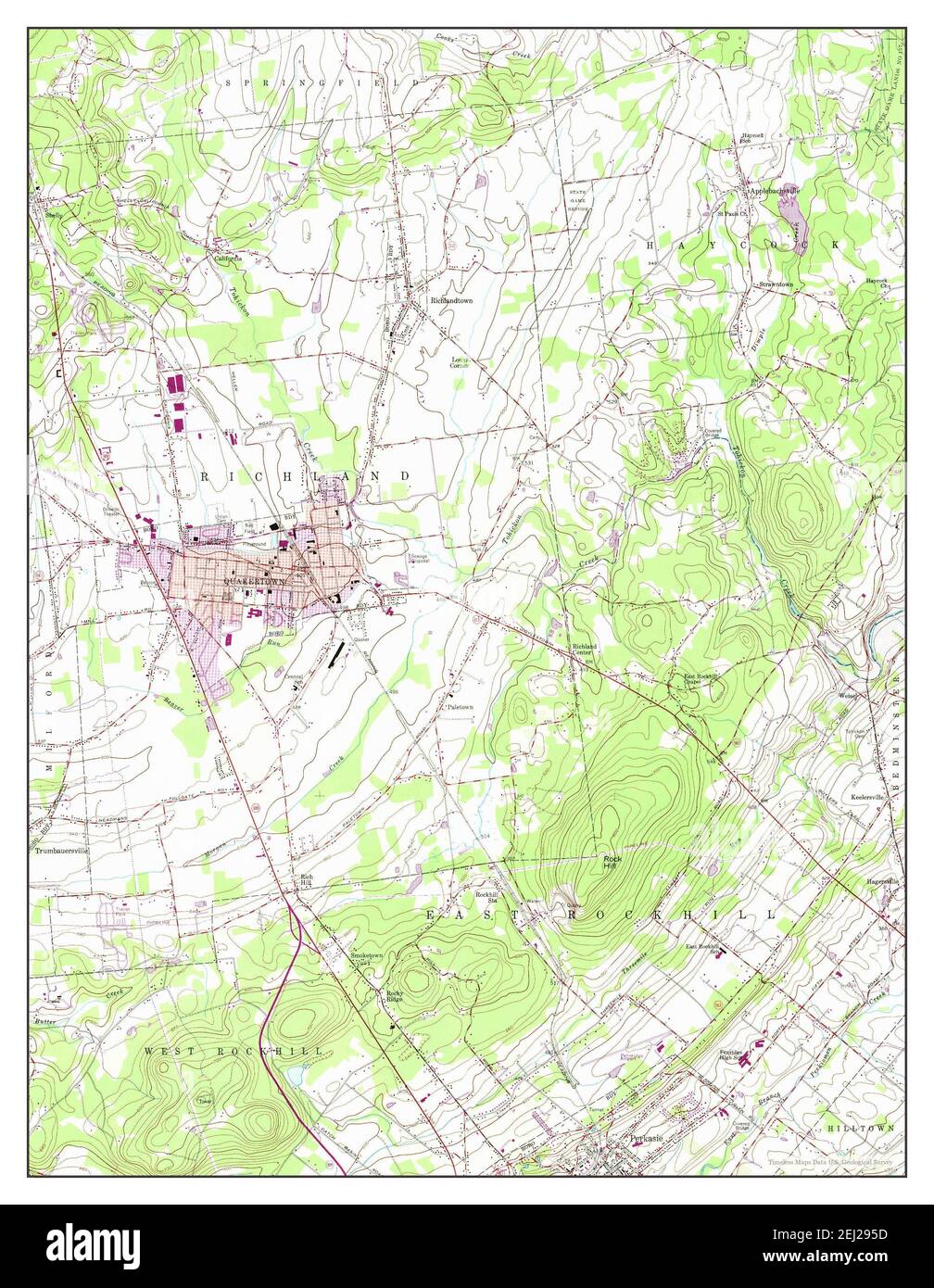 Quakertown, Pennsylvania, map 1957, 1:24000, United States of America ...