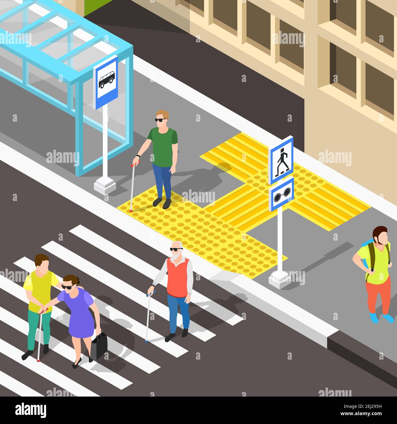 Tactile crossing Stock Vector Images - Alamy