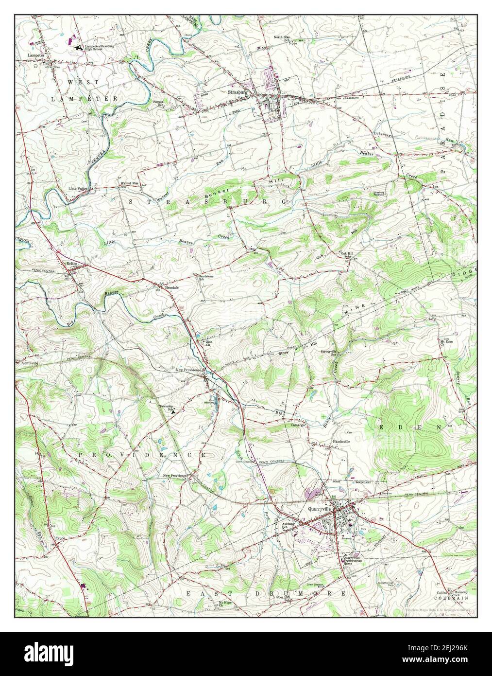 Quarryville, Pennsylvania, map 1955, 1:24000, United States of America ...