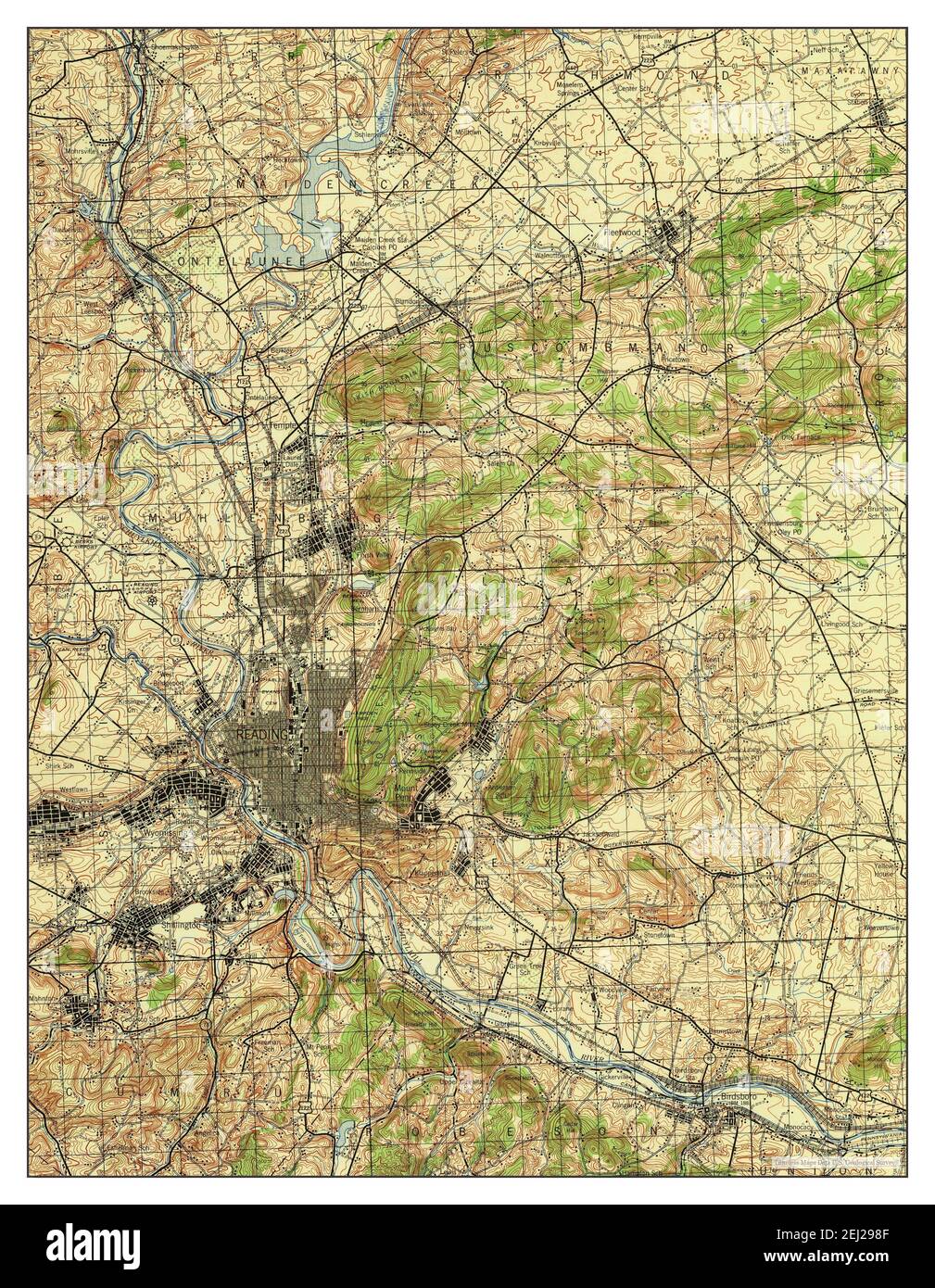 Reading, Pennsylvania, map 1946, 1:50000, United States of America by ...