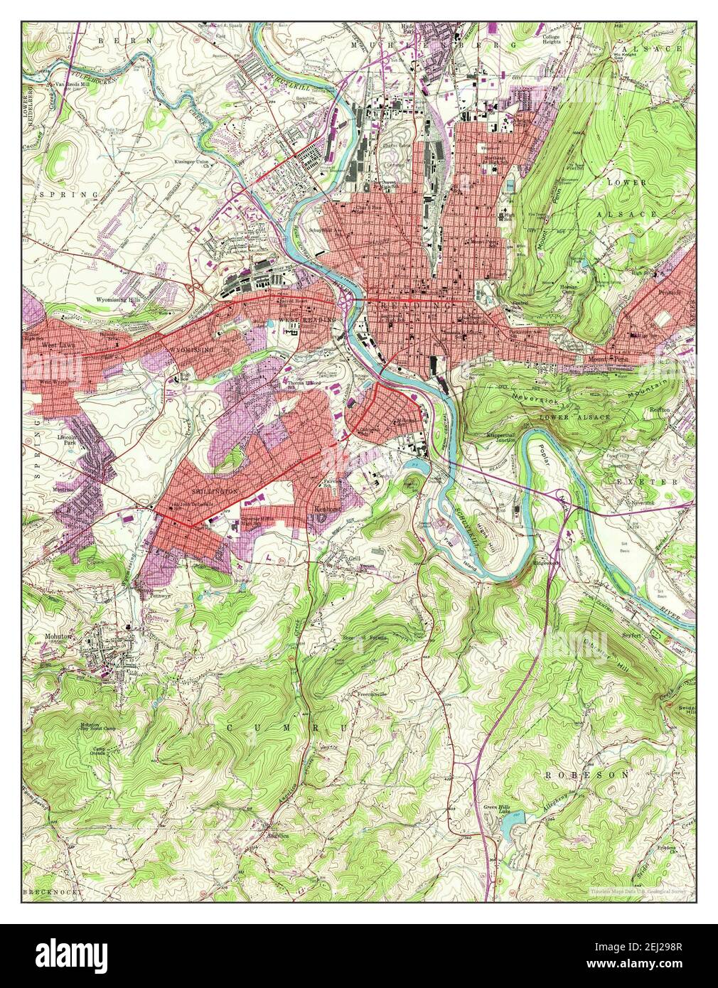 Reading, Pennsylvania, map 1956, 1:24000, United States of America by ...