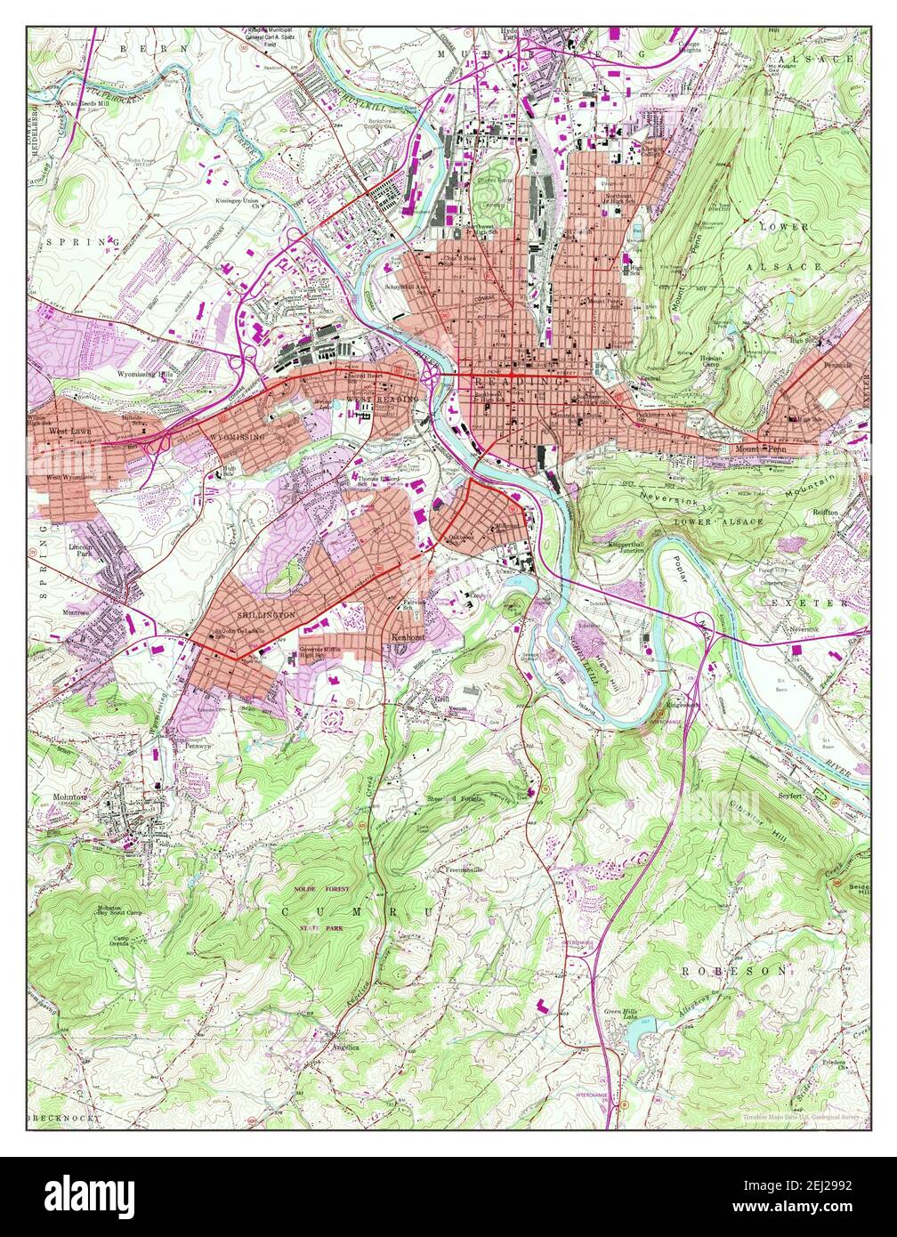 Reading, Pennsylvania, map 1956, 1:24000, United States of America by ...
