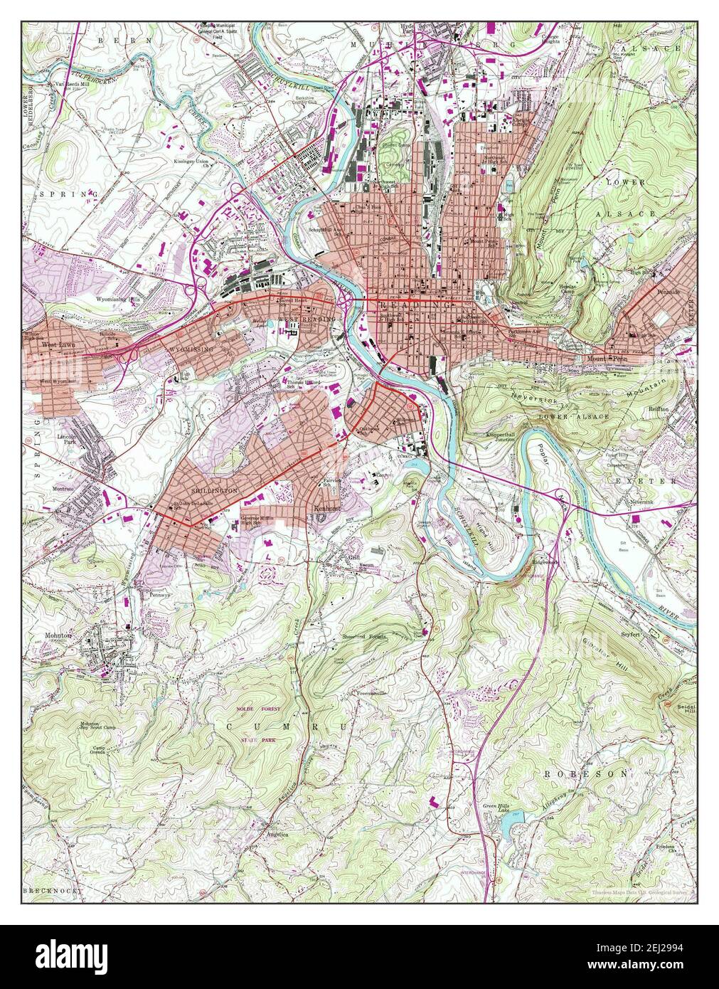 Reading, Pennsylvania, map 1956, 1:24000, United States of America by ...