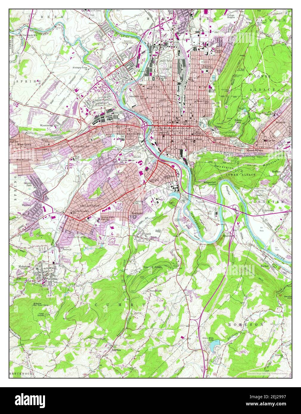 Reading, Pennsylvania, map 1956, 1:24000, United States of America by ...