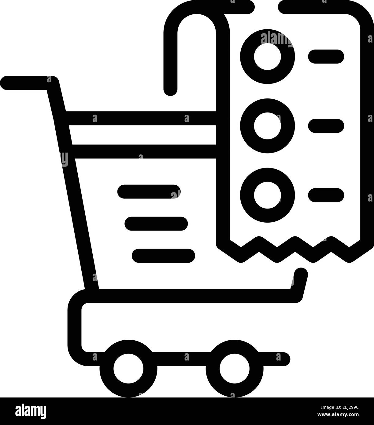 Shop cart bill icon. Outline shop cart bill vector icon for web design ...