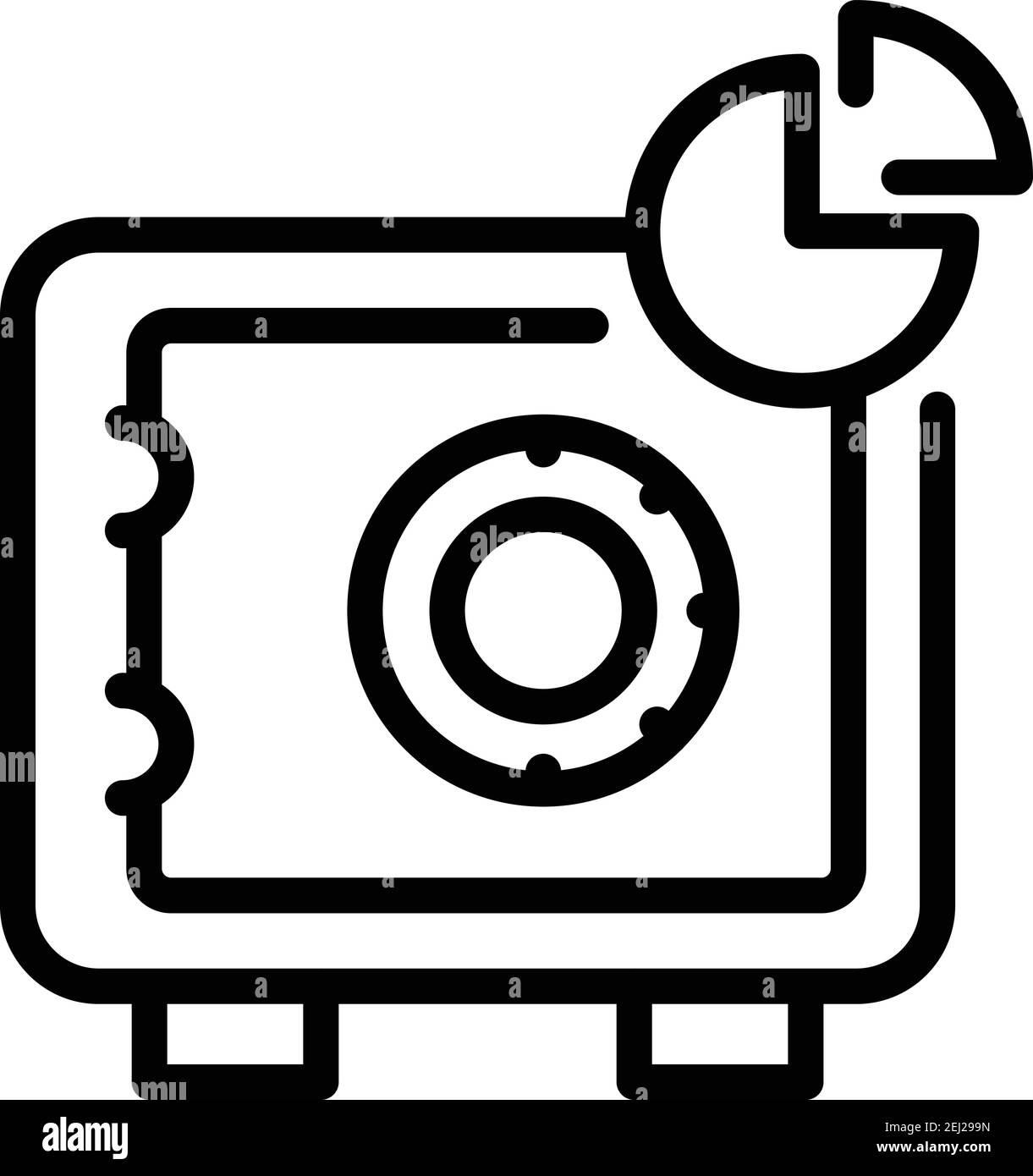 Safe box pie icon. Outline safe box pie vector icon for web design ...