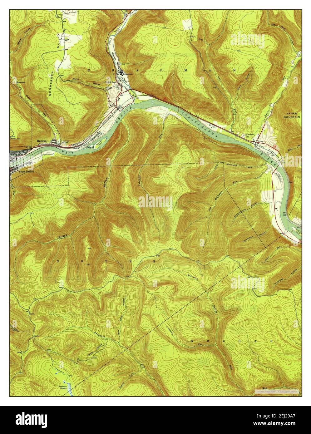 Renovo East, Pennsylvania, map 1948, 1:24000, United States of America ...