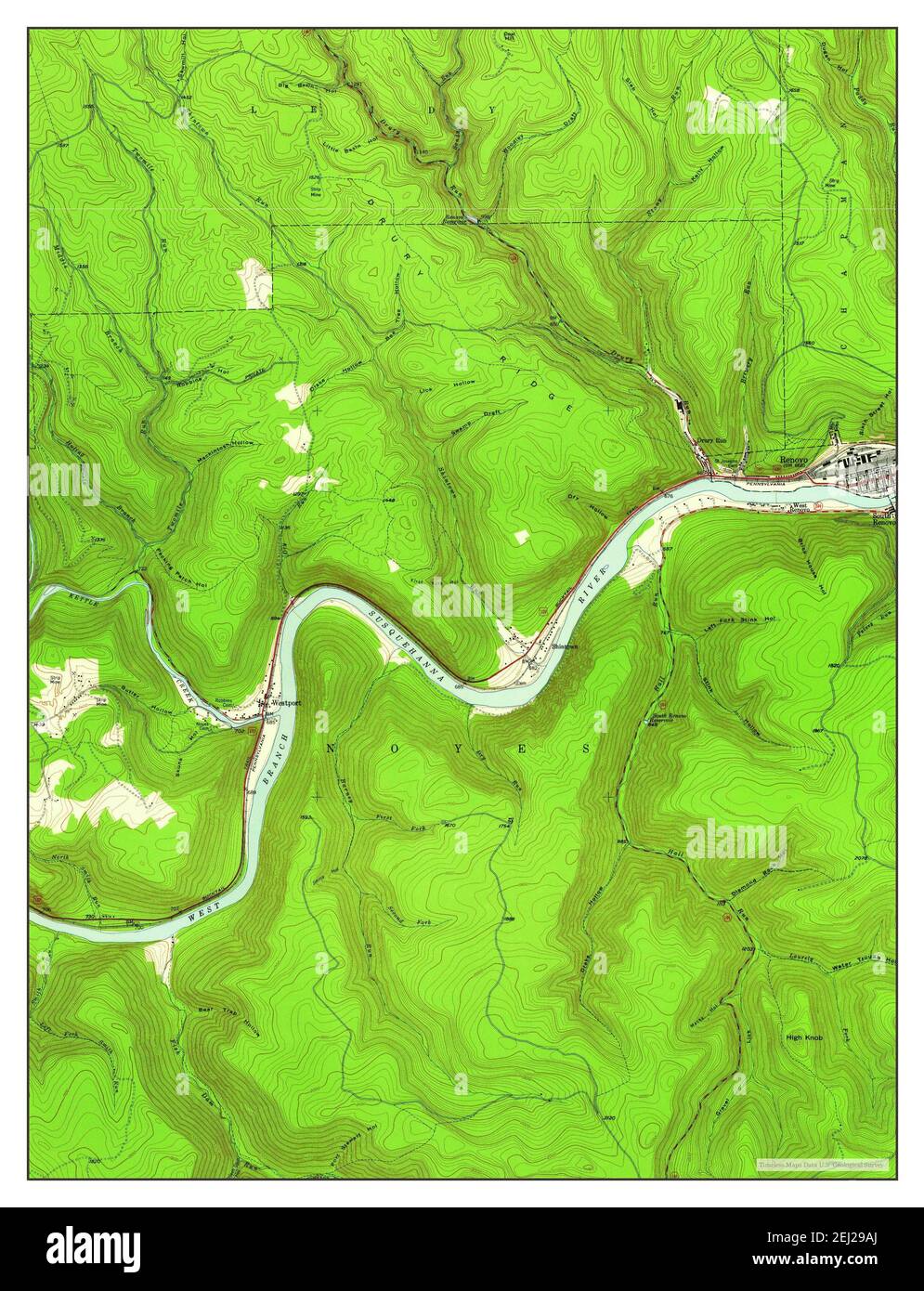 Renovo West, Pennsylvania, map 1946, 1:24000, United States of America ...
