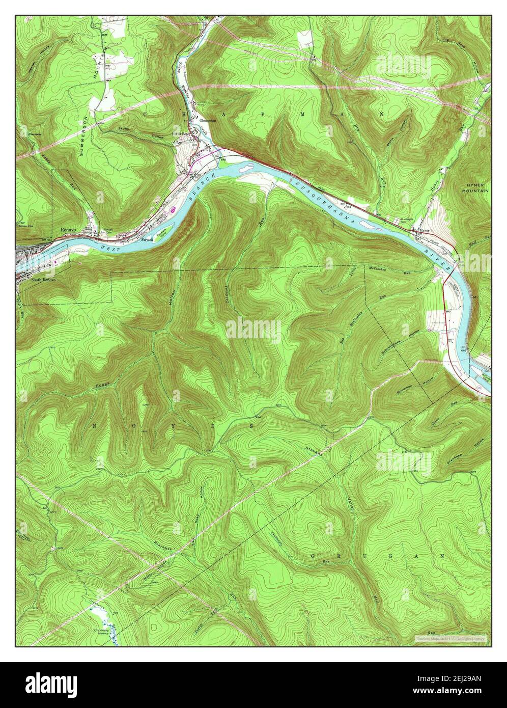 Renovo East, Pennsylvania, map 1946, 1:24000, United States of America ...
