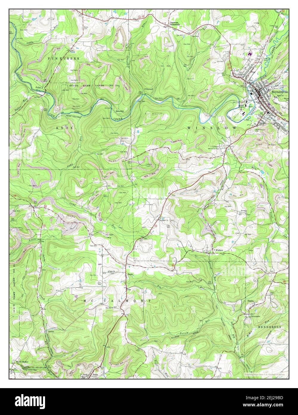 Reynoldsville, Pennsylvania, map 1966, 1:24000, United States of ...