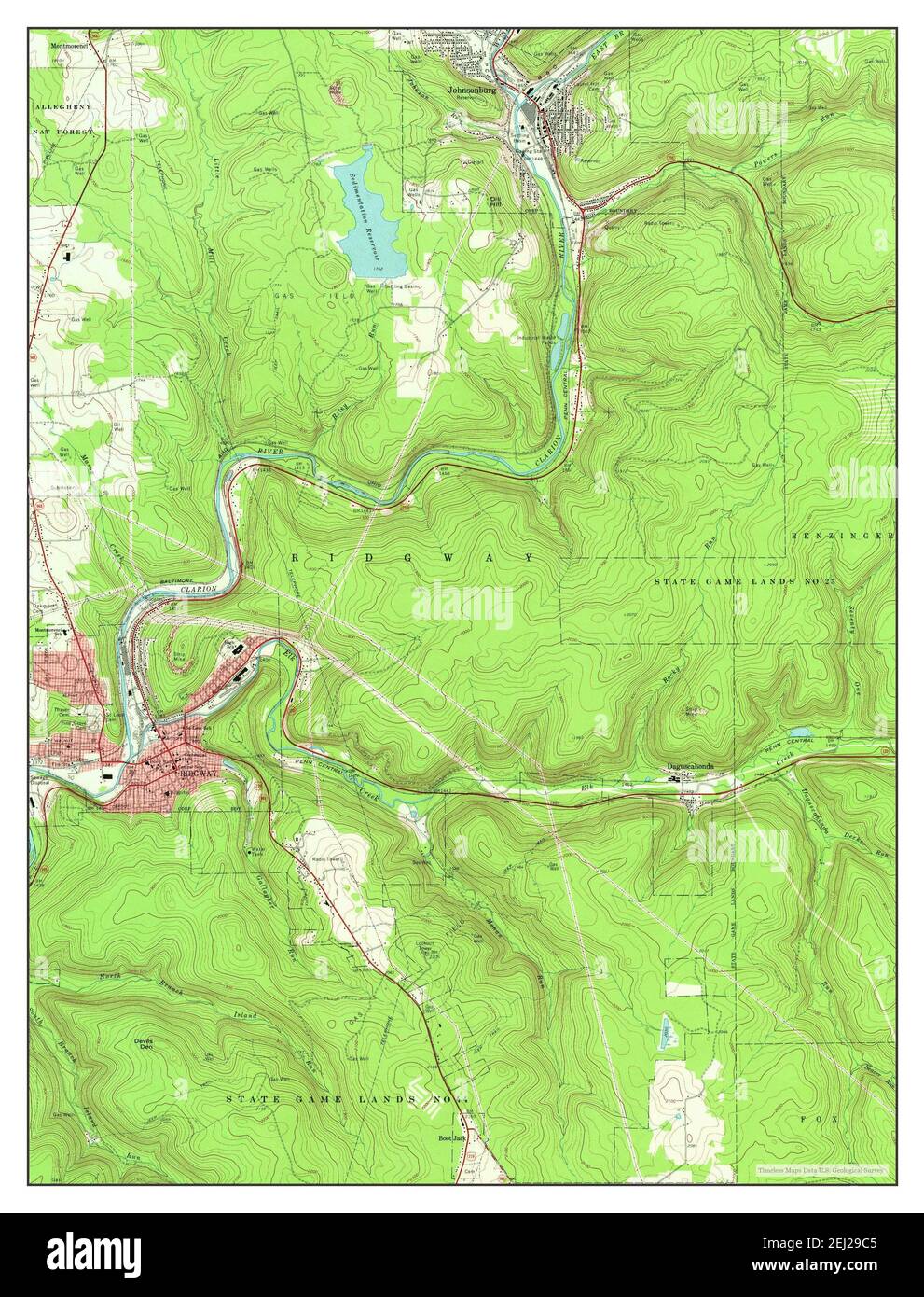 Ridgway pennsylvania map Cut Out Stock Images & Pictures - Alamy