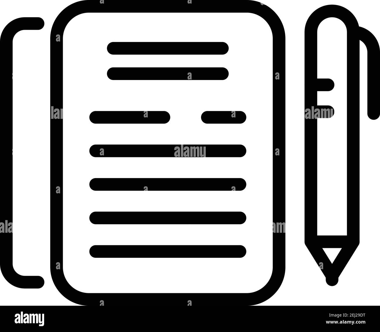Notebook and pen icon. Outline notebook and pen vector icon for web ...