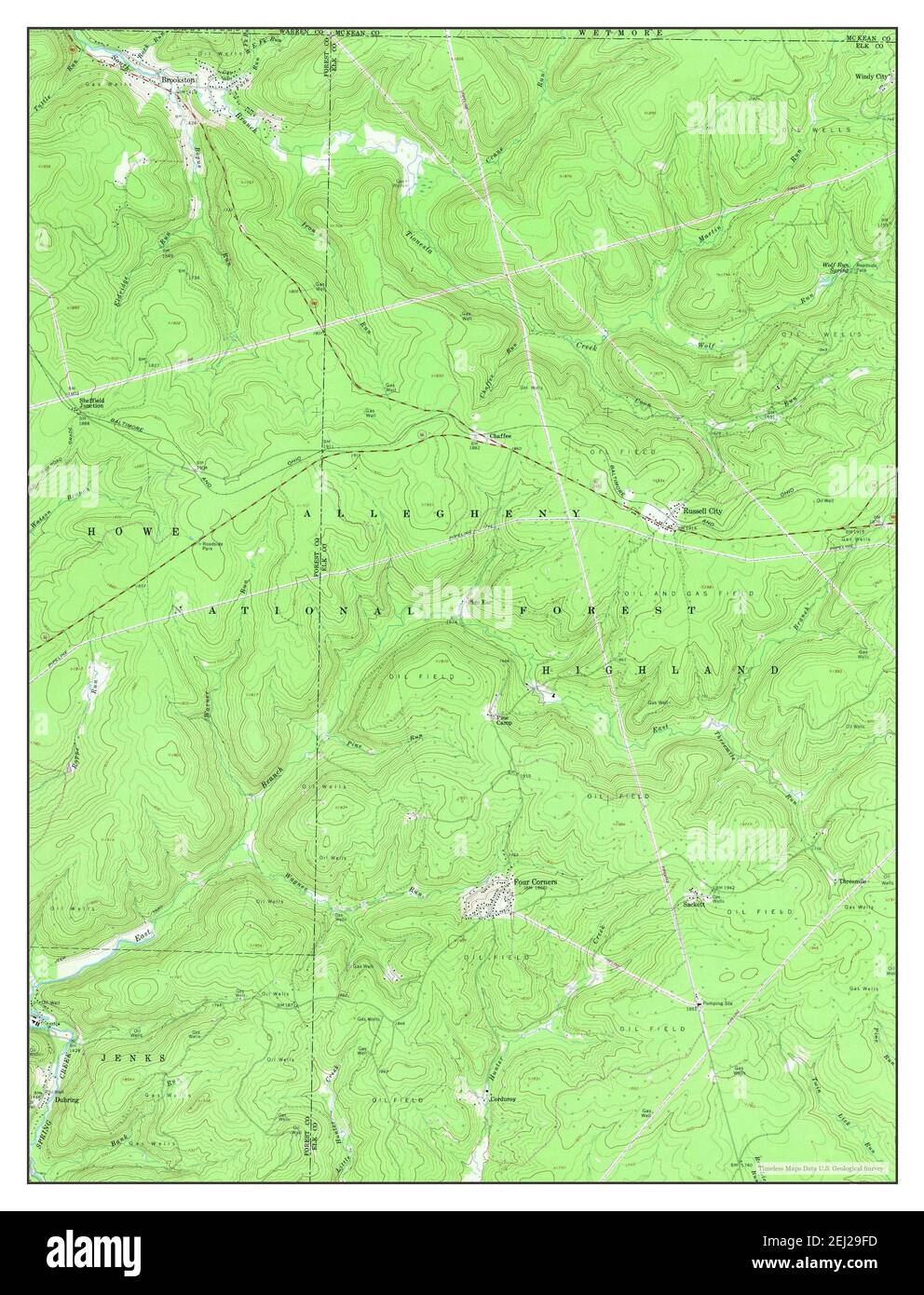 Russell City, Pennsylvania, map 1966, 1:24000, United States of America ...