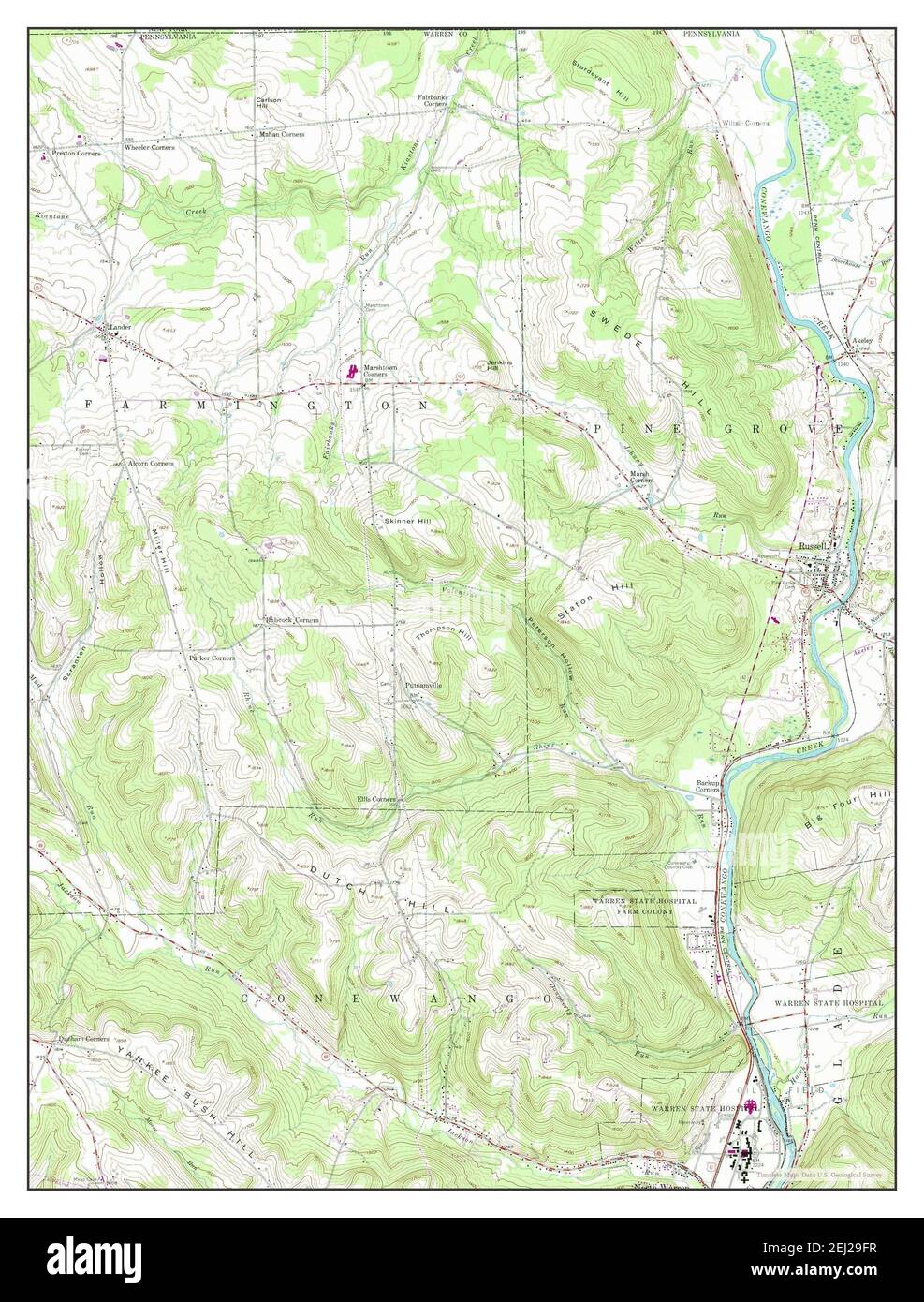 Russell, Pennsylvania, map 1954, 1:24000, United States of America by ...
