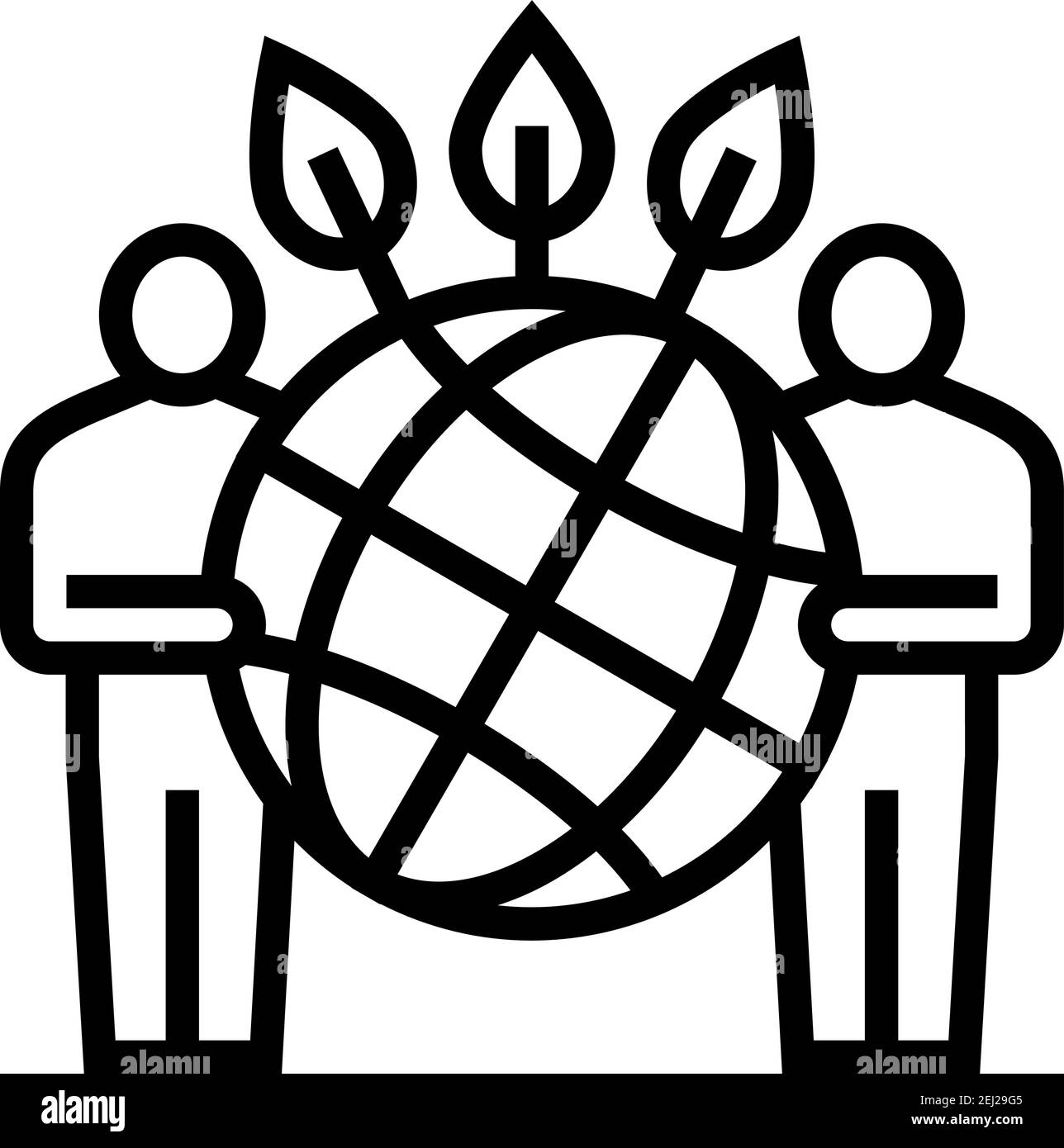 people safe planet ecosystem line icon vector illustration Stock Vector ...