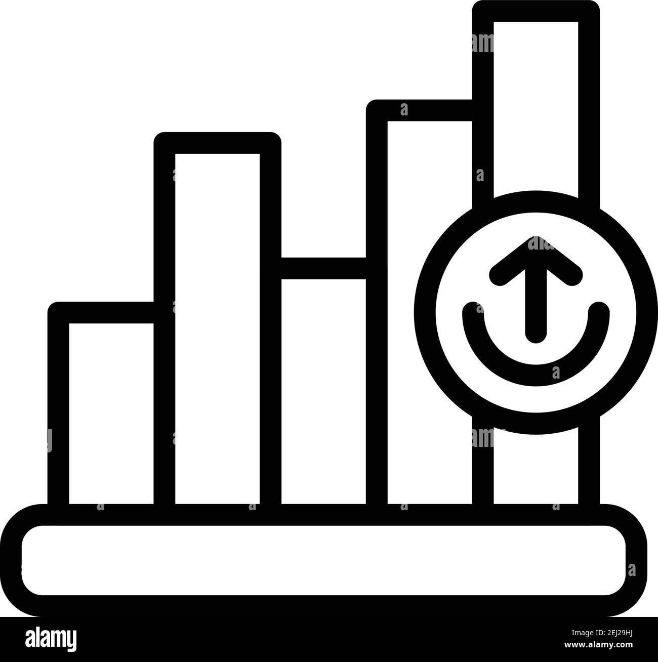 Growth market icon. Outline growth market vector icon for web design ...