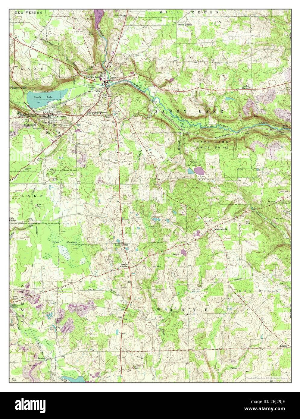 Sandy Lake, Pennsylvania, map 1960, 1:24000, United States of America ...