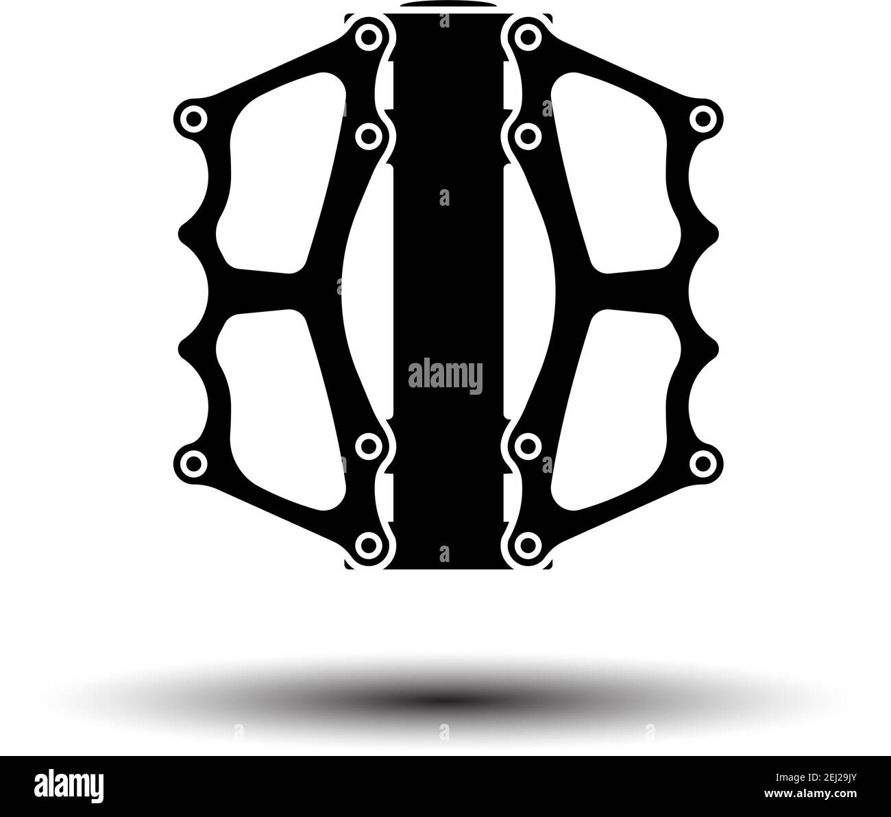 Bike Pedal Icon. Black on White Background With Shadow. Vector ...