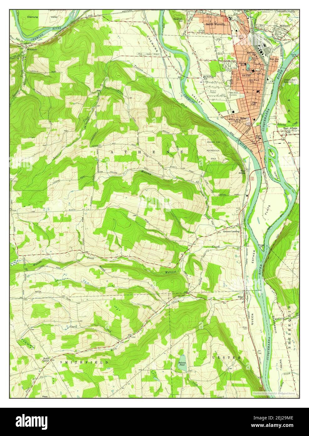 Map of sayre hi-res stock photography and images - Alamy