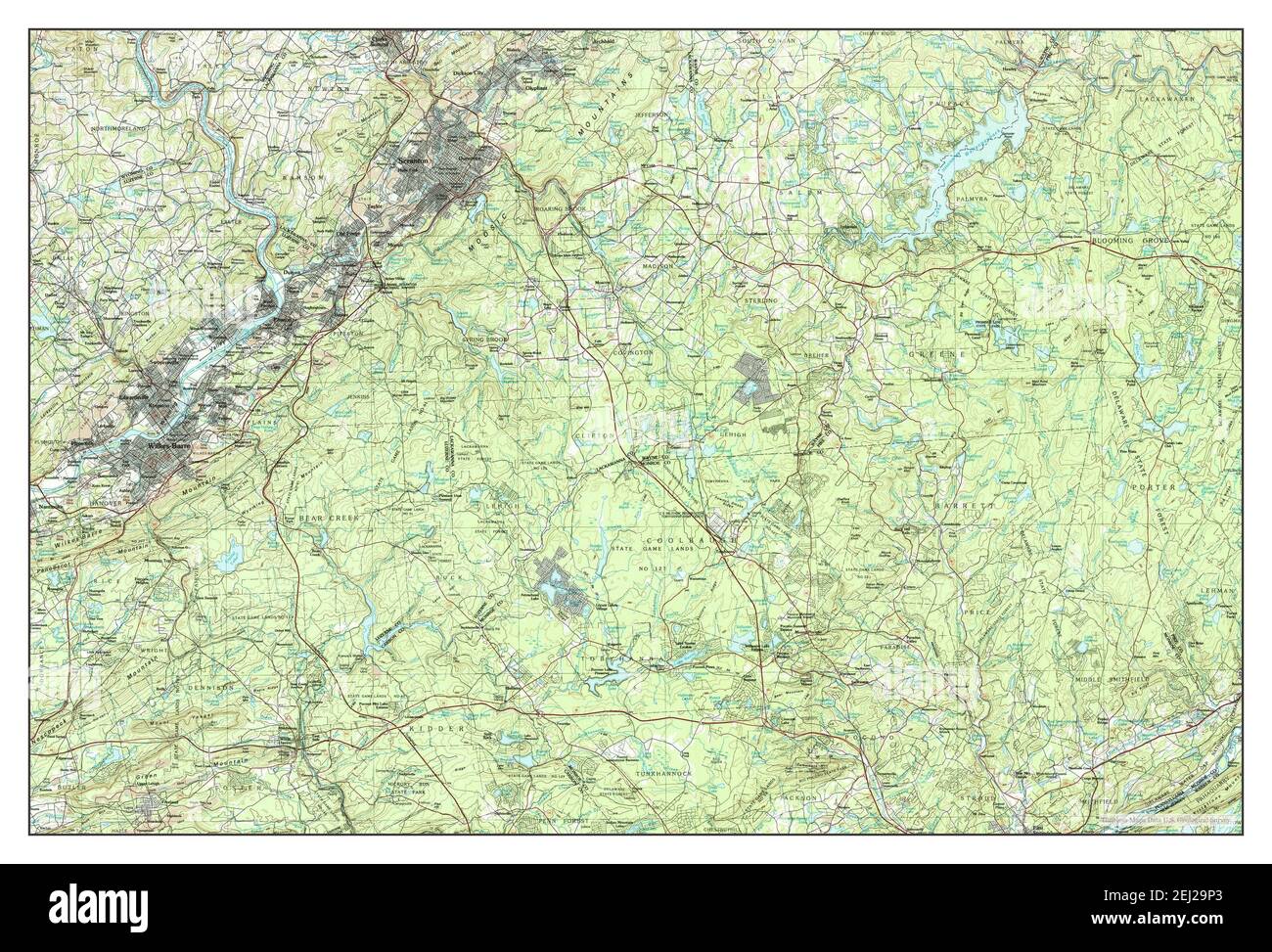 Scranton, Pennsylvania, map 1986, 1:100000, United States of America by ...